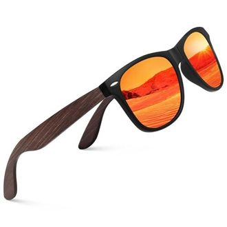 CGID Lunettes de Soleil en Bambou Polaris&eacute;es Homme Femme UV400