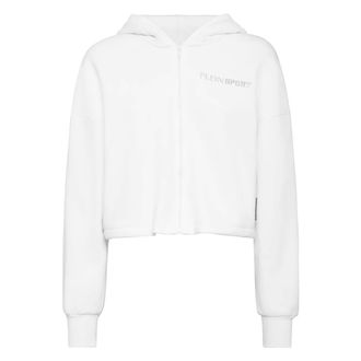 Plein Sport Femme, Sweatshirts et sweats &agrave; capuche, Blanc, Taille: 40 FR Sweatjacket &agrave; Capuche Scratch