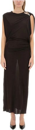 Lanvin Femme, Robes, Brun, Taille: 36 FR Robe Longue Drap&eacute;e