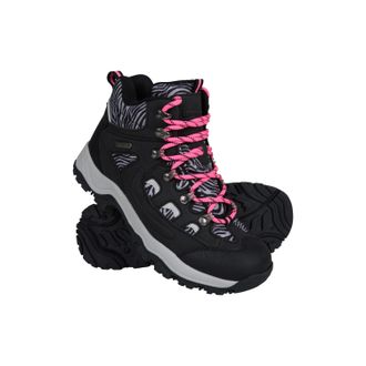 Mountain Warehouse Damen Wanderstiefel Adventurer, Leo-Muster, Wildlederimitat (Leuchtend Rosa)