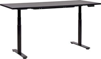 Beliani Beliani - Schreibtisch Schwarz Melamin 180x80cm Elektrisch H&ouml;henverstellbar Rechteckig mit usb Rundes Metallgestell Modern B&uuml;ro Steh-Sitz-Tisch