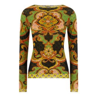 Etro Stretch T&uuml;ll-Top mit platziertem Blumendruck - - Tops - Damen - Mehrfarbig - S