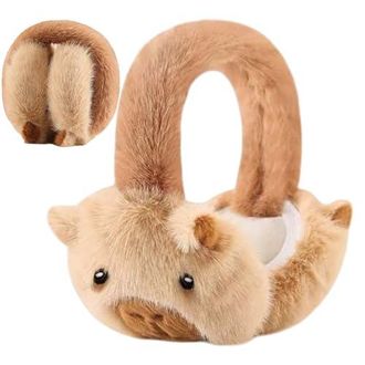 Generico Couvre-oreilles pour la saison froide | Cache-oreilles en peluche pour Capybara de dessins anim&eacute;s | Chauffe-oreilles dhiver pliable et doux | Protecti