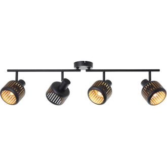 Brilliant Deckenstrahler Tyas Spotrohr, 84 cm Breite, 4 x E14, schwenkbar, Metall, schwarz gold
