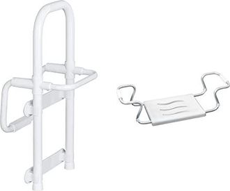 WENKO Secura Badewannensitz & Einstiegshilfe, Wei&szlig;, Aluminium, Kunststoff, 150 kg Tragkraft, 55-65 x 18 x 26 cm