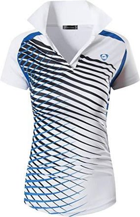 Jeansian Femme De Sport Manches Courtes Women Casual Breathable Short Sleeved Polo T-Shirt Tops SWT273 White S