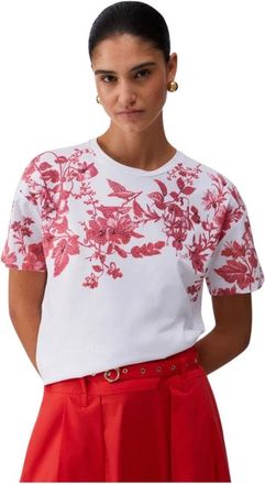 Liu Jo Femme, Tops, Rouge, Taille: 36 FR T-shirt avec imprim&eacute; et broderie