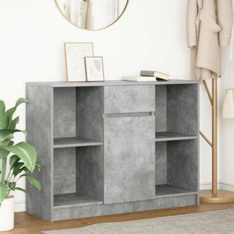vidaXL Buffet avec tiroir gris béton 101x35x76 cm bois dingénierie Vidaxl