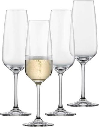 Schott Zwiesel Flûte à champagne Tulip (set de 4), flûtes à champagne intemporelles avec point de moussage, verres en cristal Tritan résistant au lave-vaisselle, fab