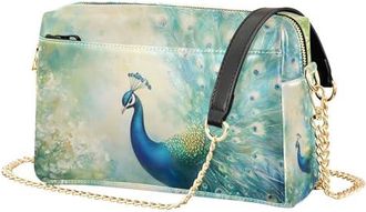 Mnsruu Sacs à bandoulière pour femme, motif paon K, sacs à bandoulière en cuir, sac à main