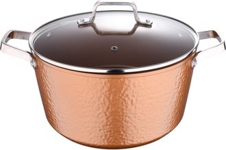 San Ignacio SAN Ignacio Origin - Canco mit 28 cm Deckel - Hergestellt in geschmiedetem Aluminium - Whitford Interieur - Au&szlig;enheizbest&auml;ndiger Farbe - Kupfer - Indu