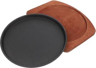 Garneck Po&ecirc;le &agrave; Griller en Fonte Ronde Antiadh&eacute;sive 19 Cm Plaque de Cuisson pour Steak Barbecue et Induction Maison Camping et Ext&eacute;rieur