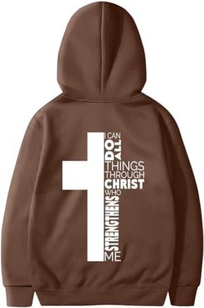 Generic Sweat a Capuche Homme Hooded Sweatshirt Sweats &agrave; Capuche Homme &agrave; Manches Longues et Imprim&eacute; au Dos pour Un Style Urbain