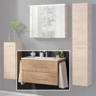 Fackelmann Waschtischunterschrank inkl. Keramikbecken b.perfekt / Soft-Close-System / Maße (b x h x t): ca. 82 x 51 x 48 cm