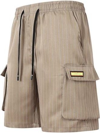 Generic Short athl&eacute;tique l&eacute;ger pour homme - Short dentra&icirc;nement avec poches - Taille &eacute;lastique - Pantalon cargo - Coupe droite - Pantalon de travail extensibl