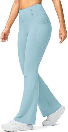 Generic Pantalon de yoga pour femme - Pantalon long &eacute;vas&eacute; pour femme - &Eacute;l&eacute;gant - Taille haute - Contr&ocirc;le du ventre - Pantalon de yoga - Pantalon de yoga - Pan