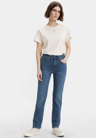 Levi's Straight-Jeans LEVIS 724 HIGH RISE STRAIGHT, Damen, Gr. 26, L&auml;nge 30, way way back, Denim/Jeans, Obermaterial: 60% Baumwolle, 23% Viskose, 16% Polyest