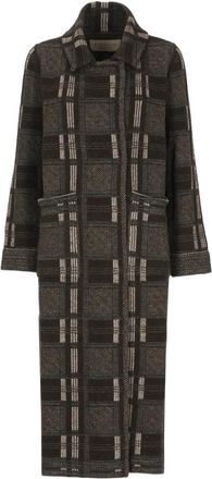 D.exterior Karierter Wollmischungs-Mantel - - Coats - Damen - Braun - XS