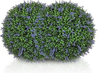 HOMCOM Lot de 2 lavandes artificielles, plante dintérieur de 42 cm, plante artificielle en forme de boule, grandes fleurs artificielles décoratives pour la m