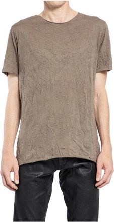 Giorgio Brato Homme, Tops, Vert, Taille: M Crinkled Nylon Jersey T-Shirt