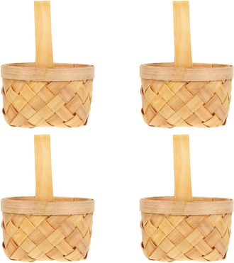 TOPBATHY Rattan-Handgewebter 4er Set Einkaufskorb - Präsentkorb Leer Für Tägliche Nutzung - Partys Und Bankette - Körbe & Behälter- Ideal Als Geschenkkorb