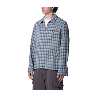 A Bathing Ape A Bathing Ape, Homme, Vestes, Bleu, Taille: M Check Zip Shirt