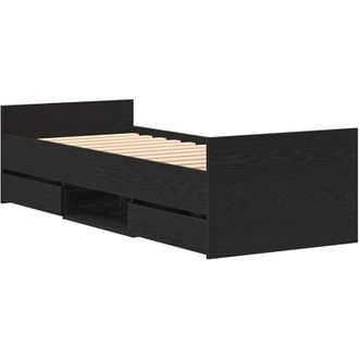 vidaXL Bettgestell Schwarze Eiche 75 x 190 cm Holzwerkstoff Vidaxl