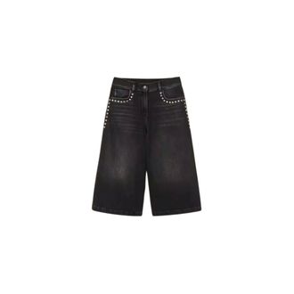 Twinset Femme, Shorts, Noir, Taille: W29 Bermuda en denim avec clous