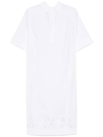 P.A.R.O.S.H. robe mi-longue à fleurs brodées - Blanc