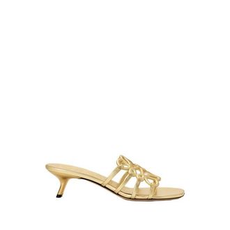Loewe Paulas Ibiza - Mules Petal Anagram en cuir dagneau lamin&eacute;