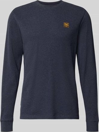 PME Legend Regular Fit Langarmshirt aus Baumwolle mit Waffelstruktur