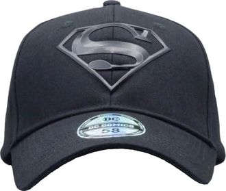 Cotton Division DC Comics Superman Casquette de baseball en caoutchouc Noir, Noir, Taille unique