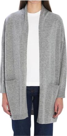 Allude Femme, Pulls, Gris, Taille: 40 FR Longline Knit Cardigan