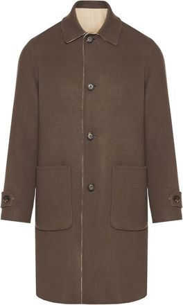 Eleventy Homme, Manteaux, Brun, Taille: XL Reversible Wool Coat