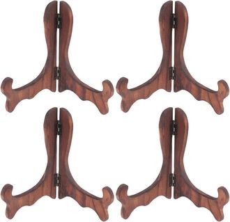 PartyKindom 4 Stück Staffeleiständer Holz Tellerhalter Staffelei Geschirrständer Fotoständer Aus Holz Zusammenklappbarer Display-plattenständer Buchständer Stand 