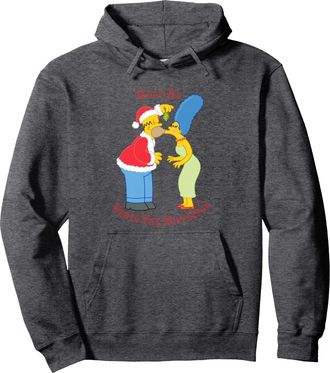 The Simpsons Homer Marge Christmas Meet Under the Mistletoe Pullover Hoodie