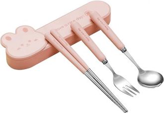 Generico Couverts de voyage avec &eacute;tui - Ensemble de couverts pour | Accessoires pour le d&eacute;jeuner, kit de vaisselle pour pour les voyages de pique-nique, nourri