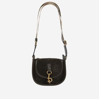 Burberry Womens Mini Shoulder Bag Black Suede Leather