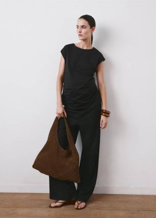 Mango Pantalon droit de grossesse noir - Femme - S - MANGO