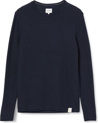 Mustang Jeans Herren Emil C Cable Pullover, Sky Captain 5323, S