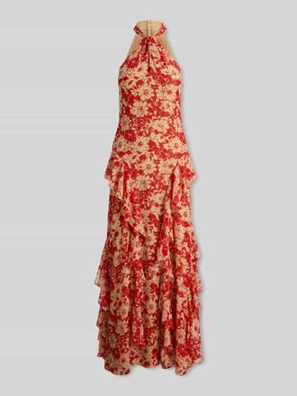 Lauren Ralph Lauren K&ouml;rpernahes Neckholder Abendkleid mit Volants