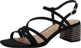 Tamaris Damen Sandalette mit Blockabsatz Leder, schwarz, 40 EU