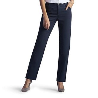 Lee Pantalon coupe droite pour femme Coupe d&eacute;contract&eacute;e - Bleu - 50 court