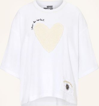 Yippie Hippie Yippie Hippie T-Shirt Aus Frottee weiss