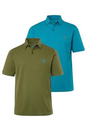 JP1880 Hommes Grandes Tailles L-8XL Jusquau 7XL - Polos en Lot de 2. Maille piquée, Fente sur Le côté et Coupe Regular Fit. Cactus 8XL 704317433-8XL