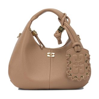 Ganni Mini Sac Hobo - Femme - Sacs - Brun - Taille: ONE Size