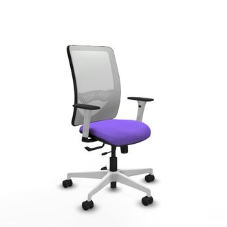 Piqueras y Crespo Schreibtischstuhl in Wei&szlig; und Lila Zulema mit wei&szlig;en und schwarzen Armlehnen, h&ouml;henverstellbare Lendenwirbelst&uuml;tze, ausgestattet mit Syncro/Traslack u