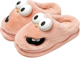 Generic Pantoufles amusantes pour femme - Semelle &eacute;paisse antid&eacute;rapante - Confortable - Grand oeil - Langue - Grand orteil - Imprim&eacute; dents, Rose 2., 35.5 EU