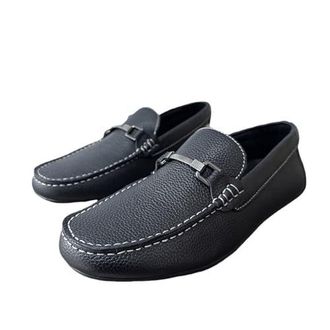 Generic Mocassins Penny Mocassins confortables et doux pour homme - Chaussures de marche et de conduite faites &agrave; la main en cuir v&eacute;ritable - Chaussures bateau