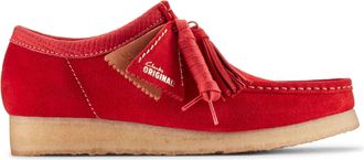 Clarks Herren Wallabee Zapatillas, Red Suede, 41 EU